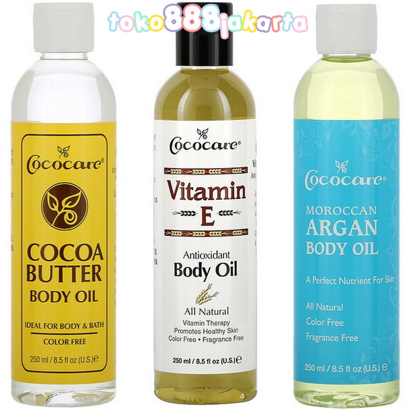 Jual COCOCARE COCOA BUTTER / VITAMIN E / MOROCCAN ARGAN BODY OIL 250ML ...