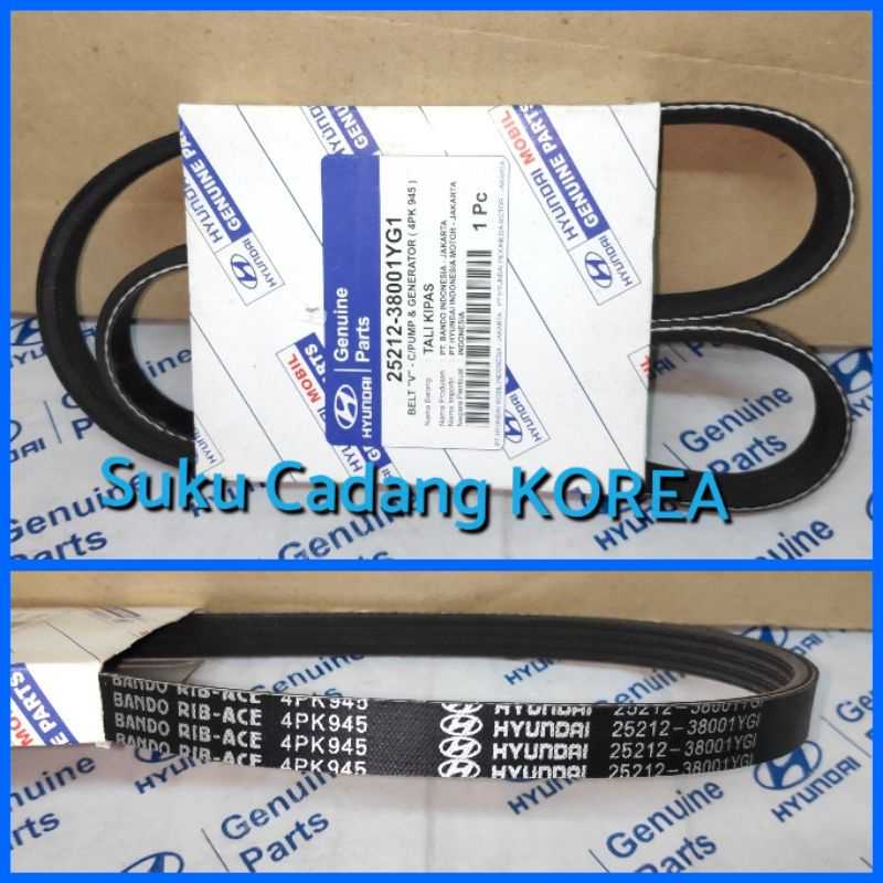 Jual V belt Fan Belt Tali Kipas Alternator Dinamo Ampere 4pk 945 Hyundai Trajet | Shopee Indonesia