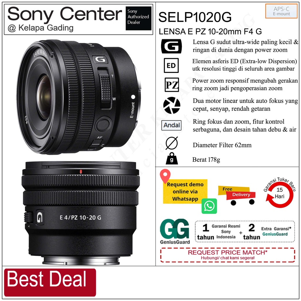 Jual SONY E PZ 10-20mm F4 G / Lensa Sony Ultra lebar / Lensa Wide ...