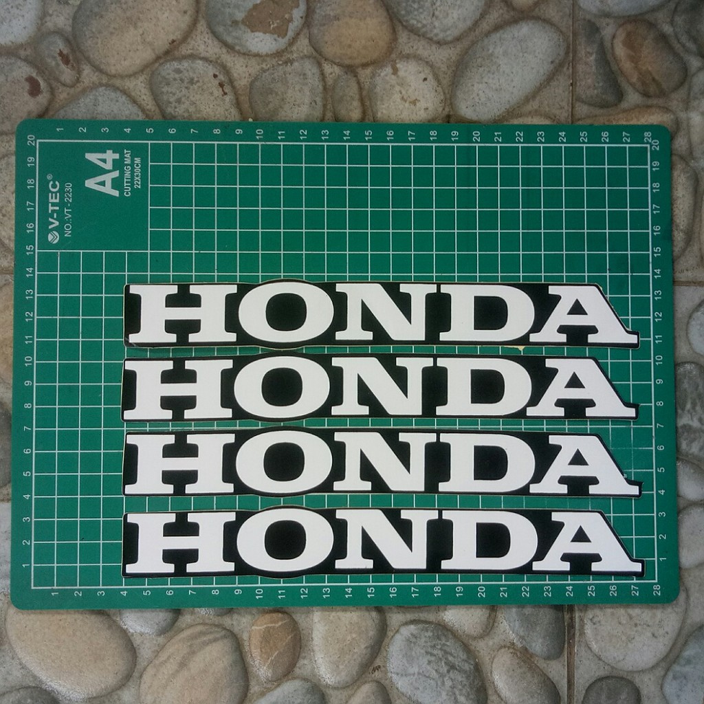 Jual stiker logo honda stiker motor HONDA hitam putih isi 4pcs | Shopee ...