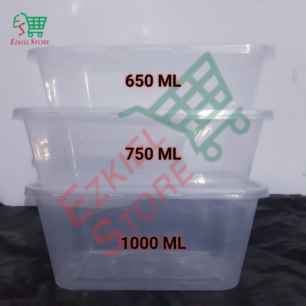 Jual Thinwall Kotak 1000ml | Rectangle Food Container | Kotak Makan Plastik Isi 25 Pcs | Shopee ...