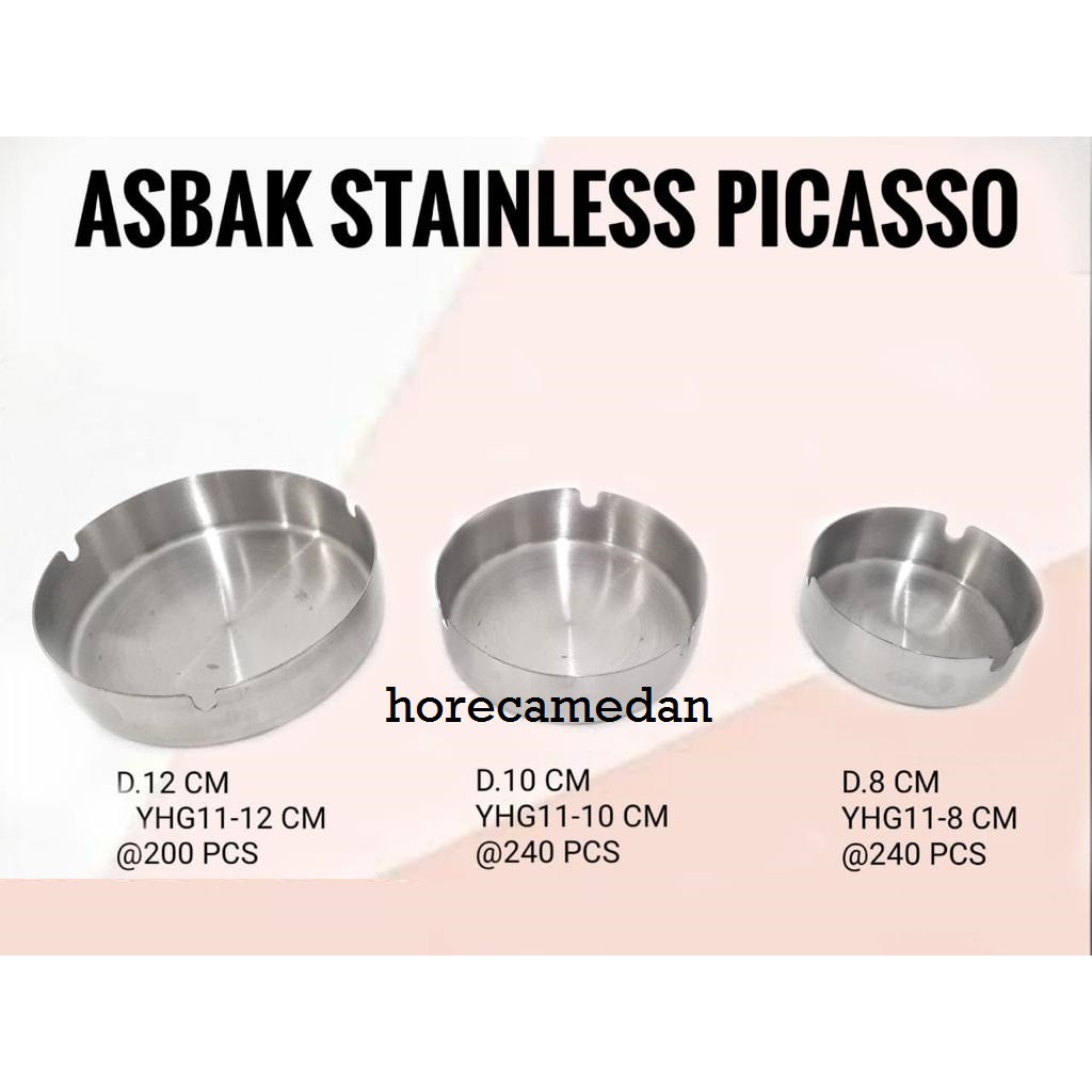 Jual Asbak stainless steel tebal / asbak bulat stainless / asbak besi ...