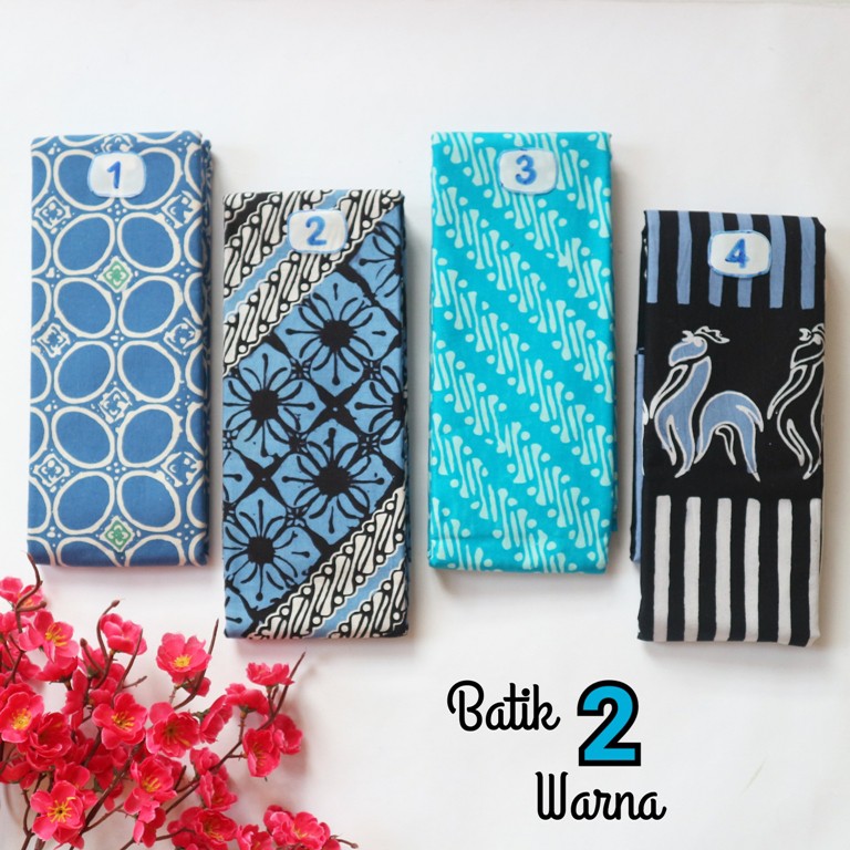 Jual Kain Batik Cap Garutan 2 Warna Bahan Katun Premium Seri Warna Biru ...