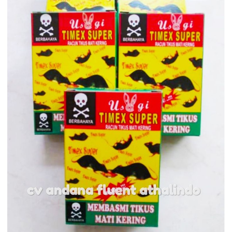 Jual 1 box racun tikus isi 10 sachet timex super racun tikus bisa mati ...