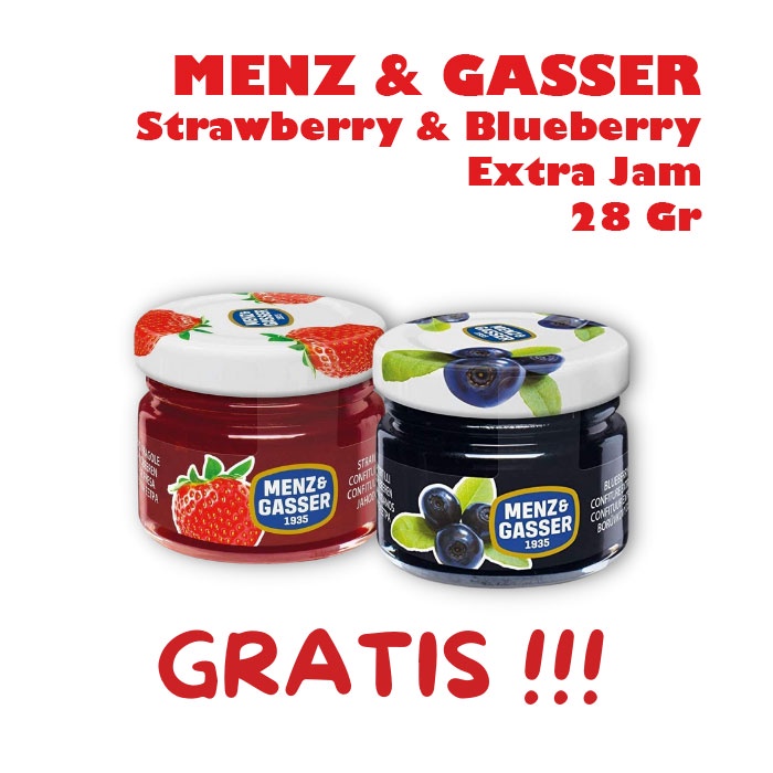 Jual MENZ & GASSER Strawberry & Blueberry Extra Jam Selai 28 Gr ...