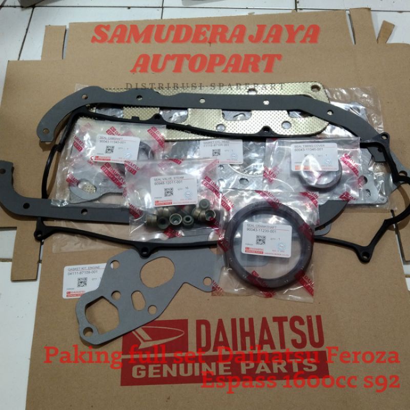 Jual PAKING SET FULL SET PAKING DEKSEL SET DAIHATSU ESPASS 1.600CC FEROZA S92 FEROSA | Shopee ...