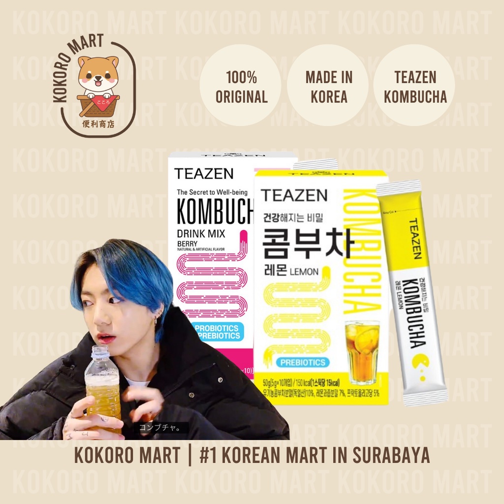 Jual Teazen Kombucha Lemon / Berry | BTS Jungkook 50g | Shopee Indonesia