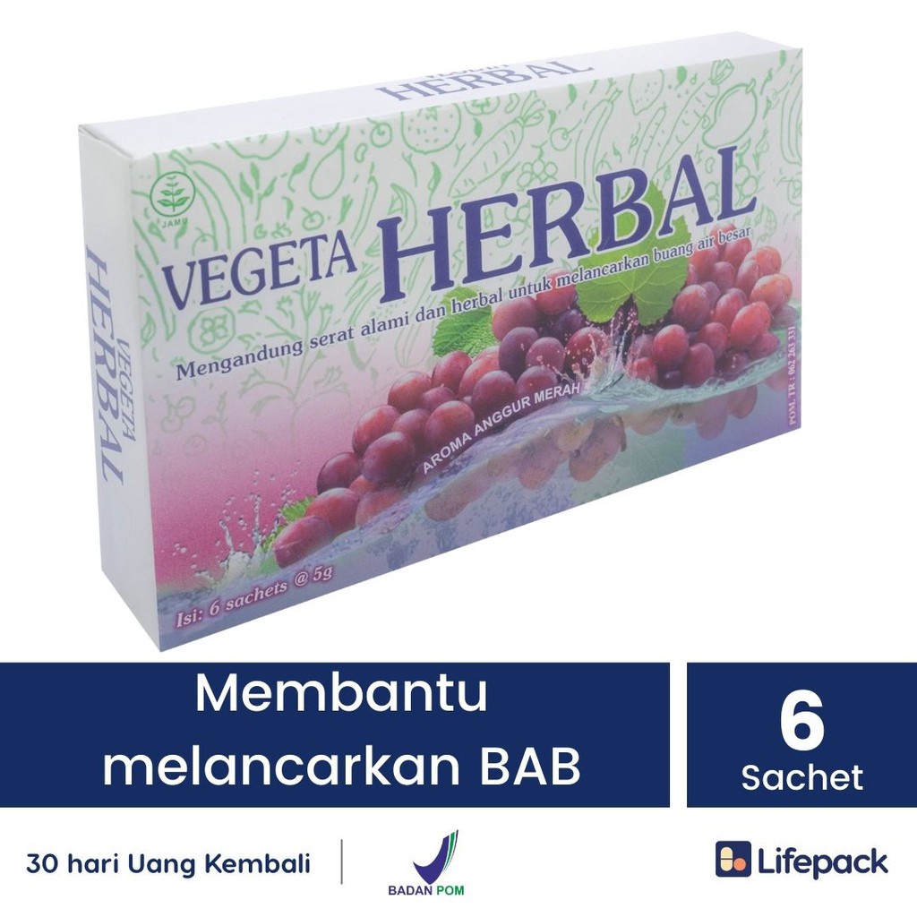 Jual Vegeta Herbal 6 Sachet - Obat Pelancar BAB - LIFEPACK | Shopee ...