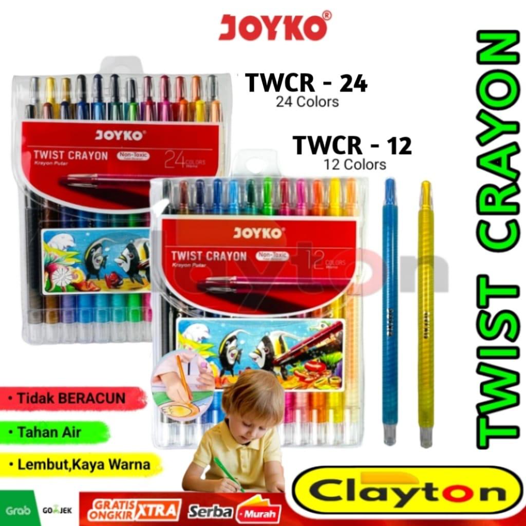 Jual Crayon Putar Joyko 12 Warna Atau 24 Warna / Twist Crayon / Krayon ...