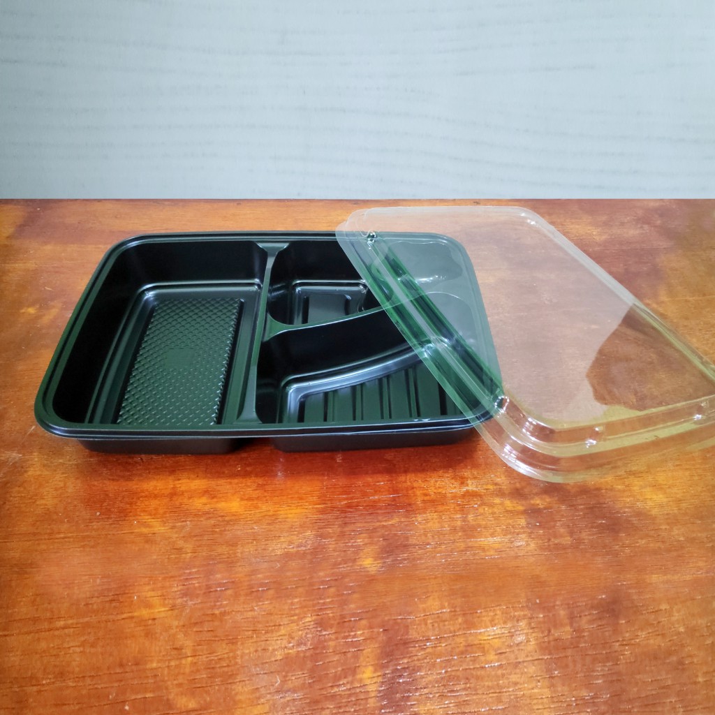 Jual Mika Bento 4 Sekat + Tutup (50 pcs) / Tray Bento / Box Catering ...