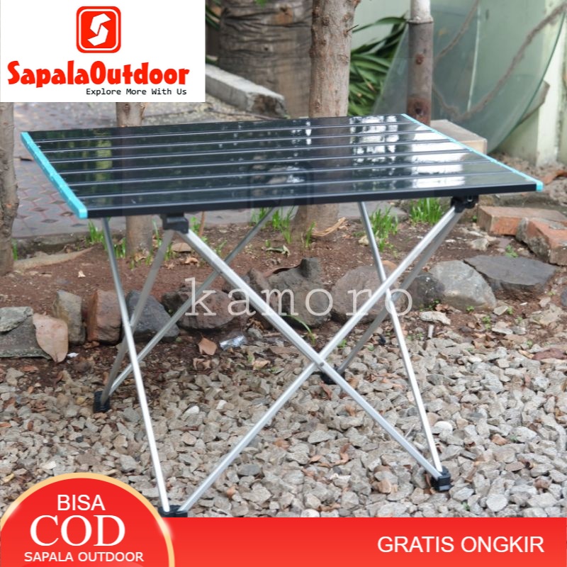 Jual meja lipat camping outdoor - folding table alumunium alloy D-55 ...
