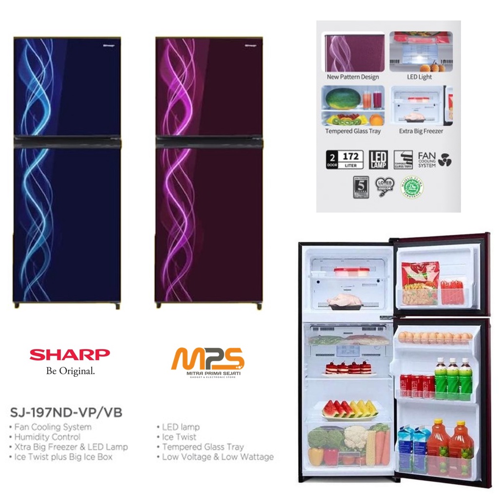 Jual Kulkas 2 Pintu Sharp SJ 197 ND (172 Liter) | Shopee Indonesia