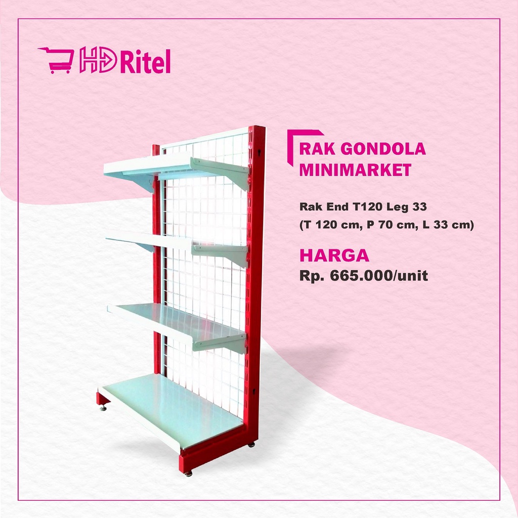 Jual Rak Gondola /Rak swalayan/Rak besi/A3 leg 30 atas 25 Rak ...