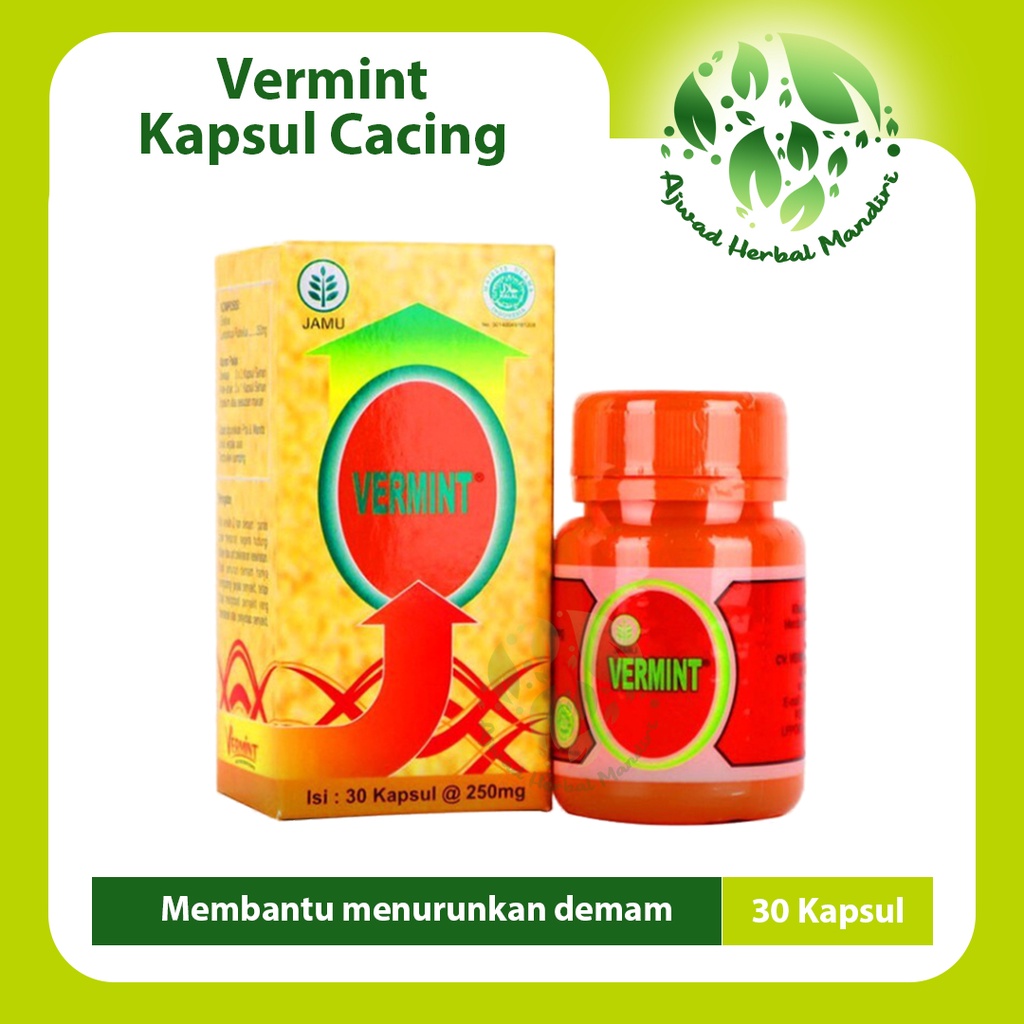 Jual Obat Kapsul Cacing Vermint 30 Kapsul Asli Original Murah Ekstrak ...