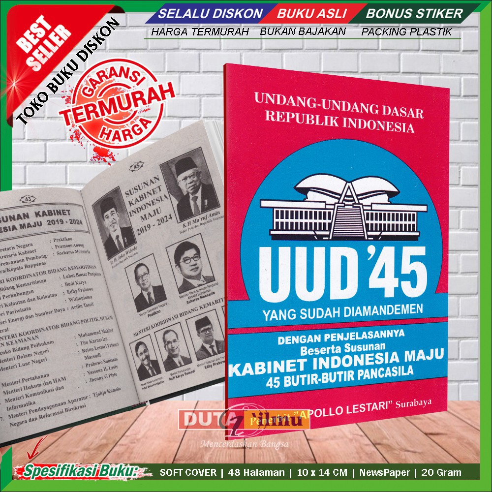 Jual Buku Uud 1945 Terbaru And Susunan Kabinet 2019 2024 Shopee Indonesia 