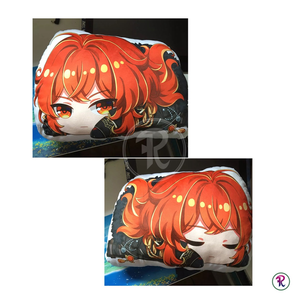 Jual Diluc Genshin Impact Double side Plushies Plush Toy print 40cm ...