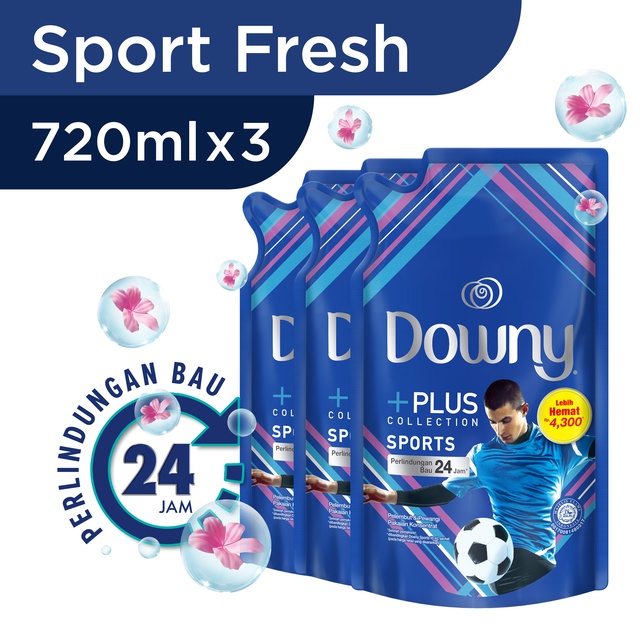 Jual Downy Pelembut & / Biru Pewangi Pakaian Sports Fresh 720 ml ...