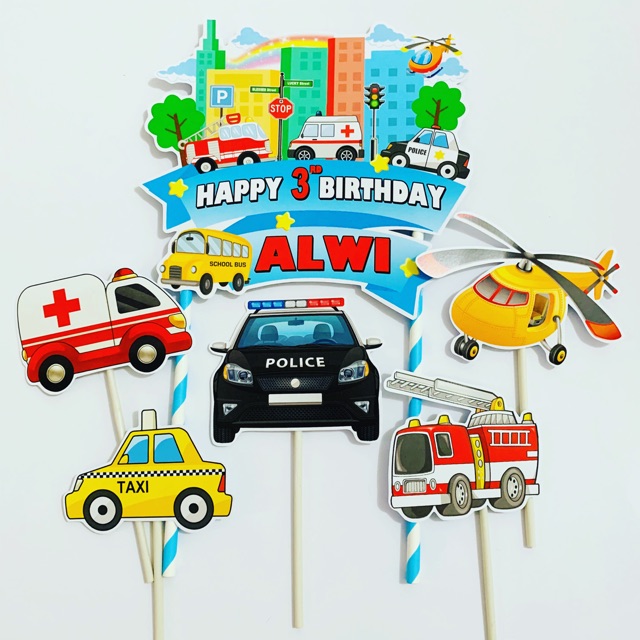 City Transportation / Car Transportasi / Hiasan Kue Ulang Tahun ...
