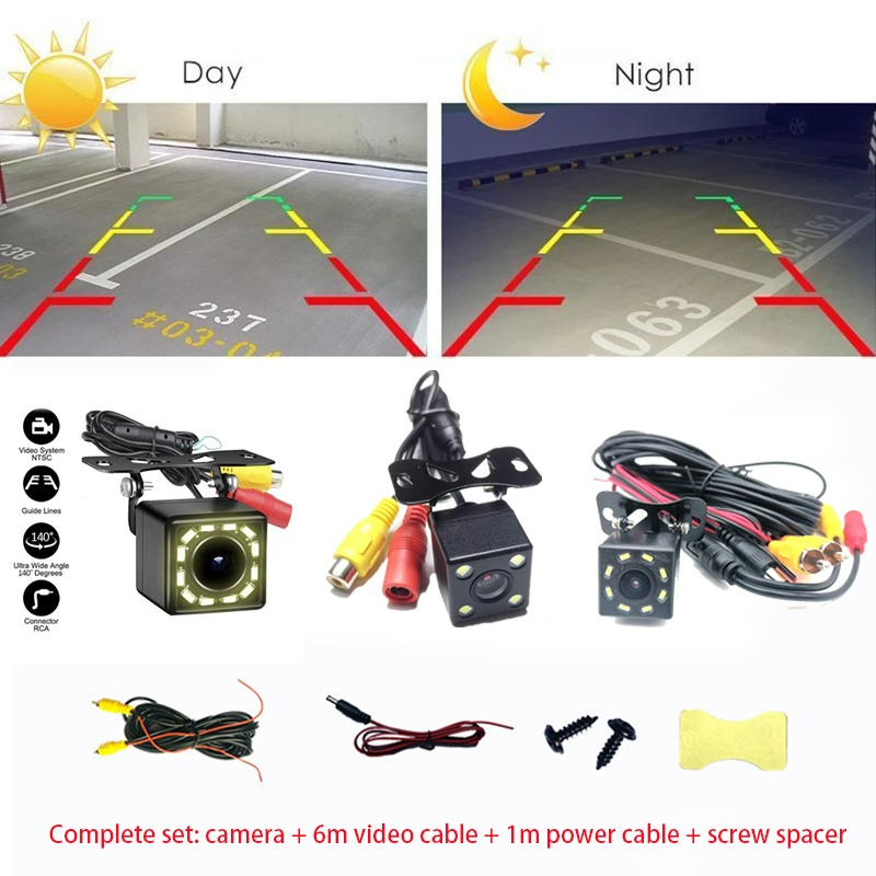 Jual Kamera mundur parkir Mobil Camera ccd universal 4LED/8LED/12LED Versi malam | Shopee Indonesia