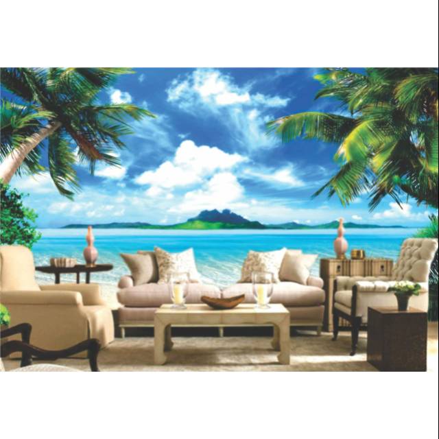 Jual Wallpapercustom3d tema pantai F | Shopee Indonesia