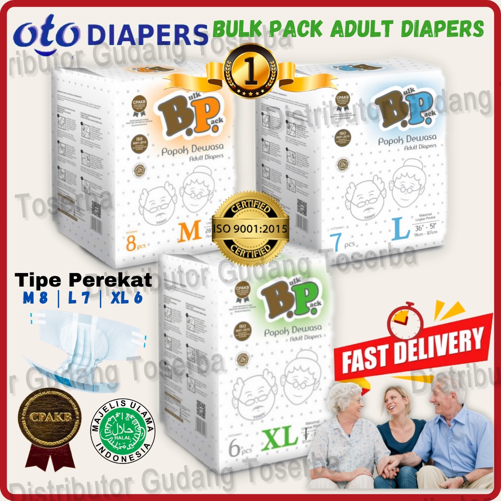 Jual TERMURAH POPOK PEREKAT DEWASA BP BULK PACK POPOK DEWASA ADULT DIAPERS M 8/L 7/XL 6 (OTO ...