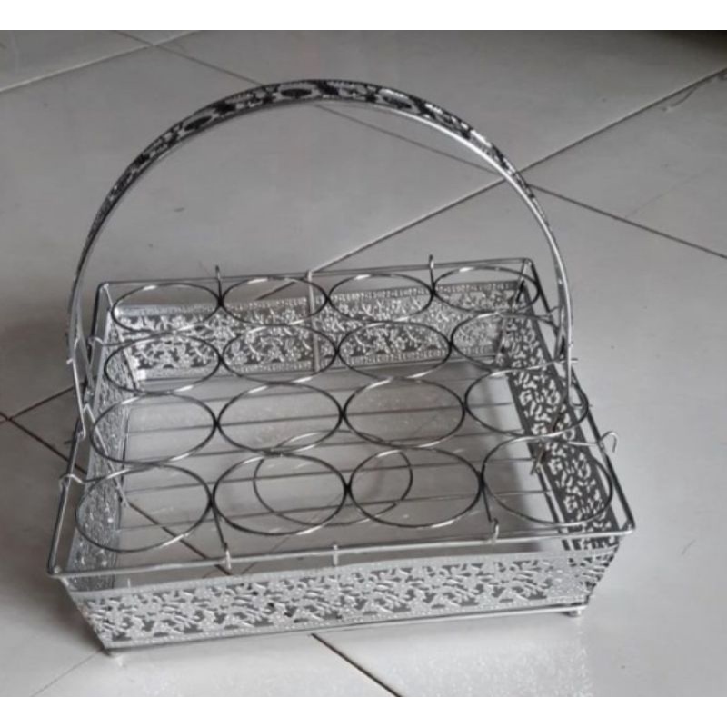 Jual Keranjang Rak Aqua Gelas Ari Minum Segi Stainless 16 Lubang ...