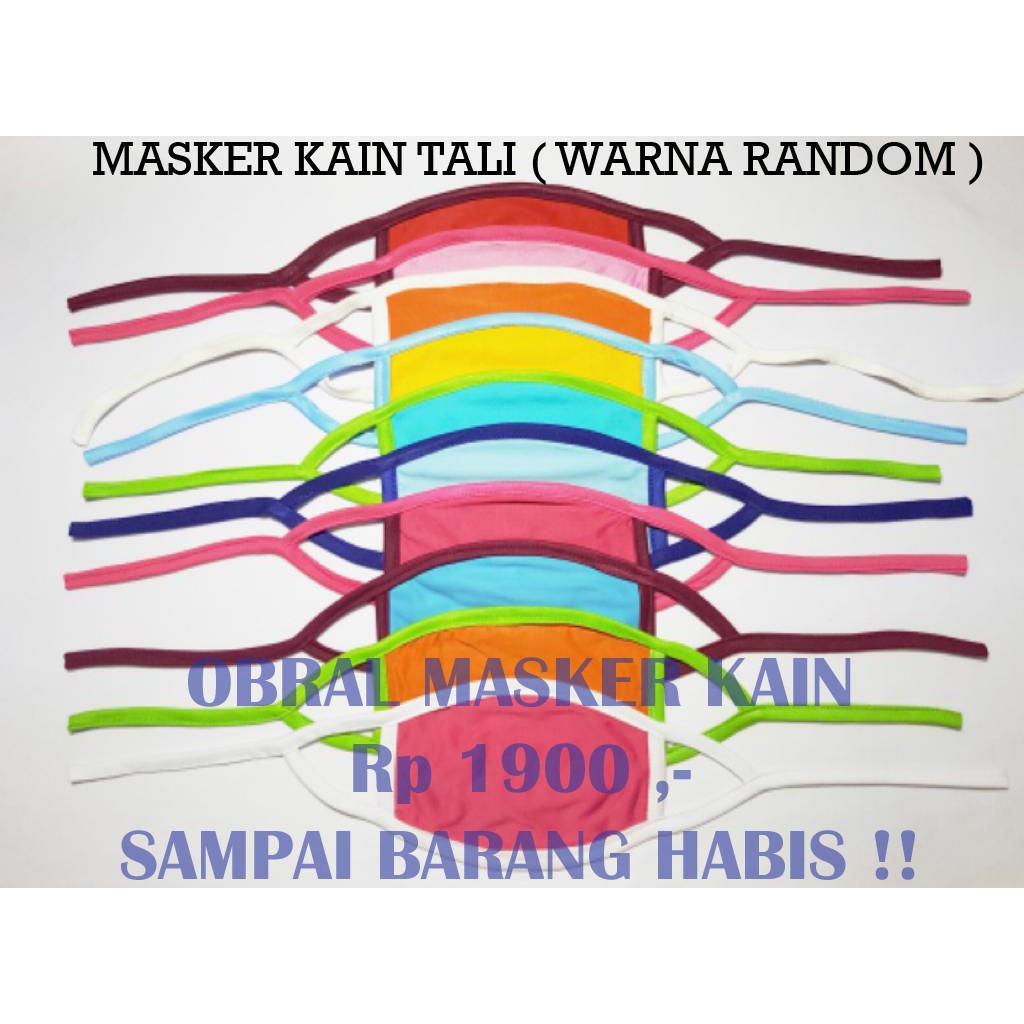 Jual MASKER KAIN TALI ( BANYAK WARNA ) | Shopee Indonesia