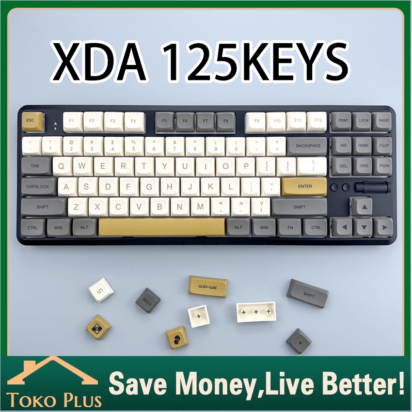 Jual 125Keys PBT Keycaps Keyboard Gaming Mechanical Pluggable Switch ...