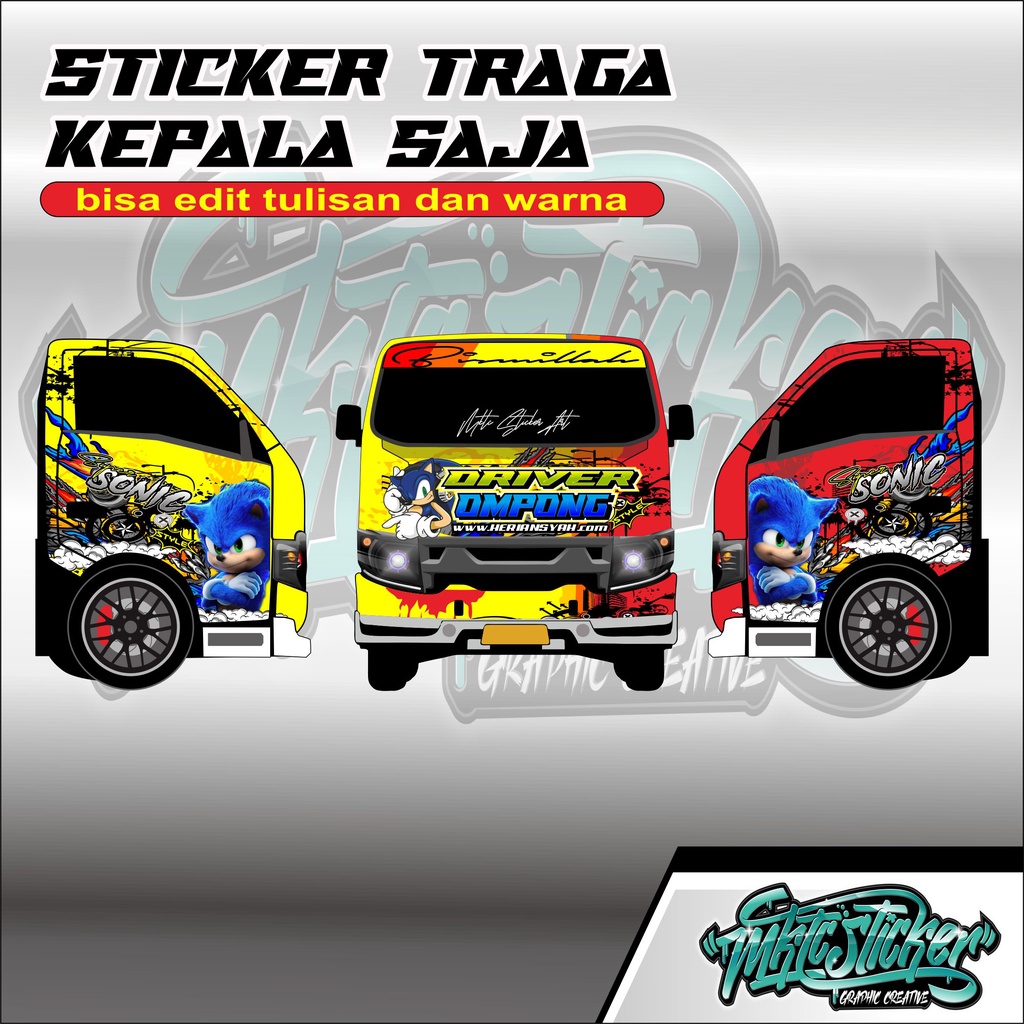 Jual stiker decal mobil isuzu traga kepala saja (bebas pilih gambar ...