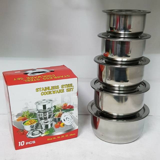 Jual Panci Set Stainless / India Cookware Set Stainless | Shopee Indonesia