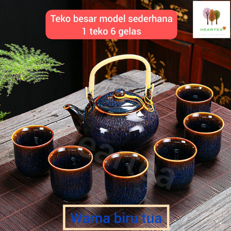 Jual POCI KERAMIK SET MODEL JEPANG UKURAN BESAR / JAPANESE STYLE TEA SET CERAMIC (7 IN 1 ...