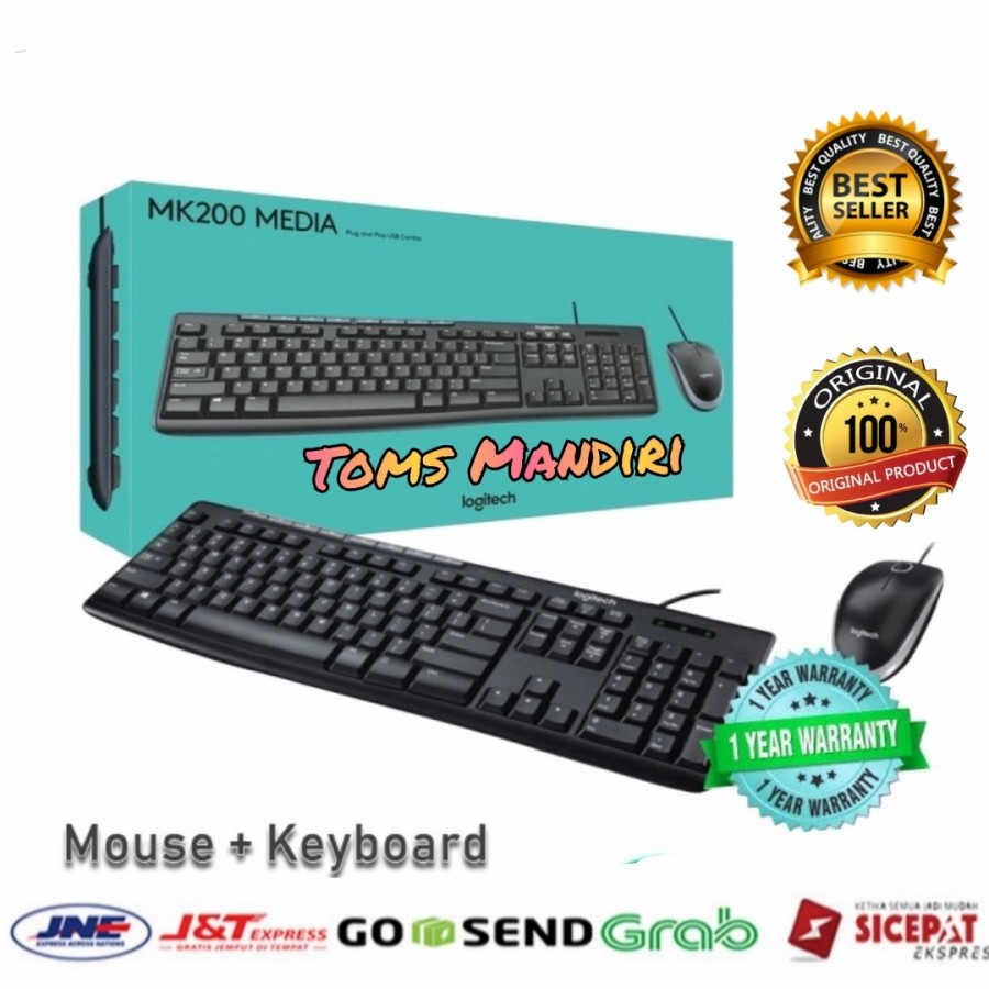 Jual Logitech Mk200 Combo Keyboard Mouse Laptop Original Combo Dekstop