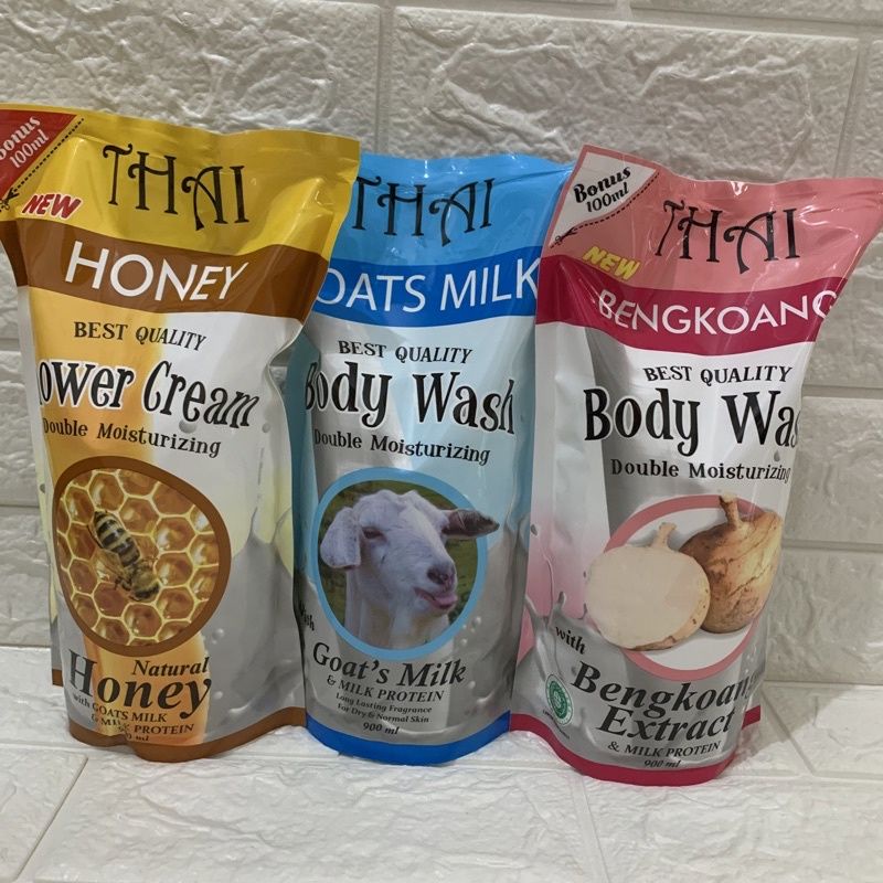 Jual Thai sabun mandi refill 900ml honey,bengkoang,goats milk | Shopee ...