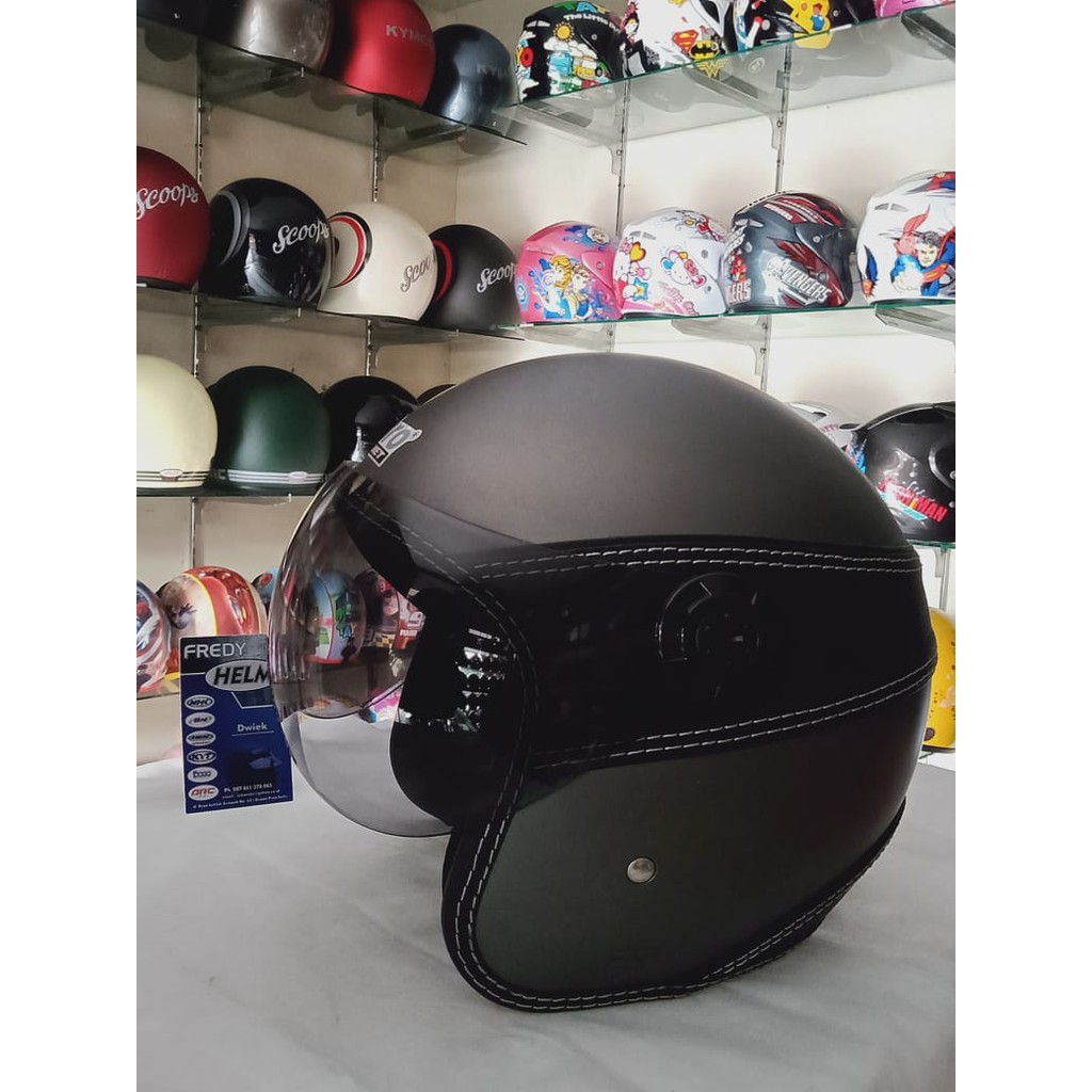Jual HELM LUBRO KACA PILOT warna ABU DOFF KULIT HITAM | Shopee Indonesia