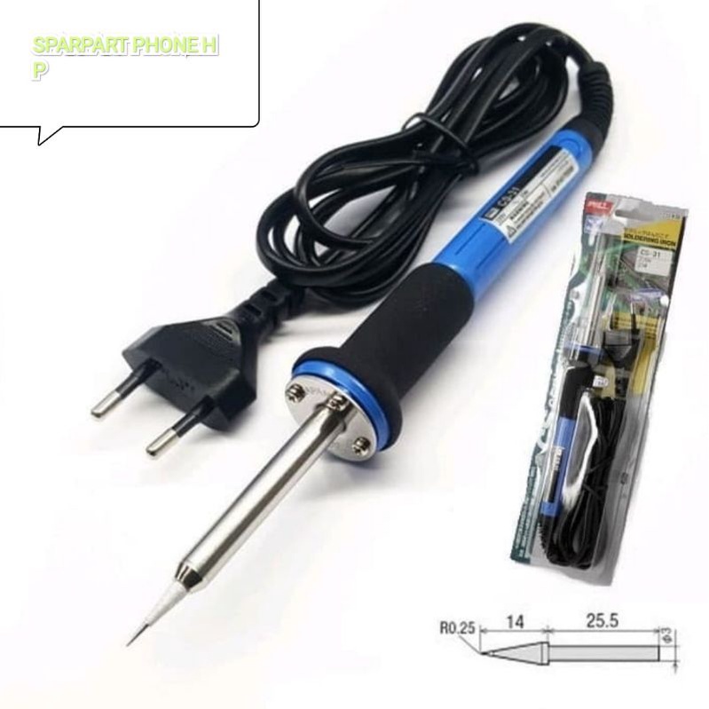 Jual SOLDER CS - 31 SOLDERING IRON 25W 220V SOLDER LISTRIK | Shopee Indonesia