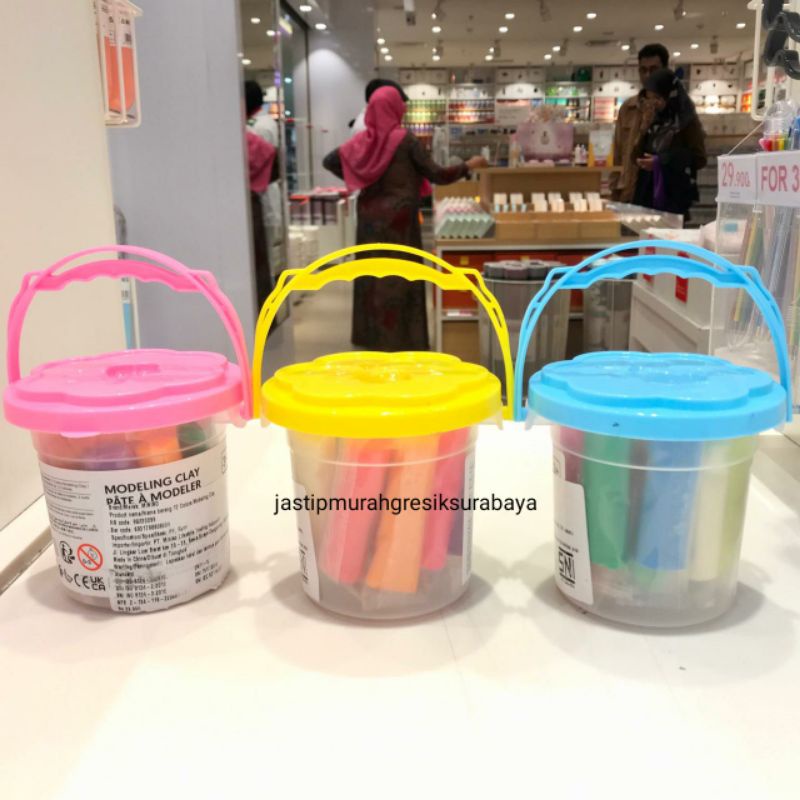 Jual 12 COLORS MODELING CLAY MINISO MAINAN MINISO Indonesia|Shopee ...