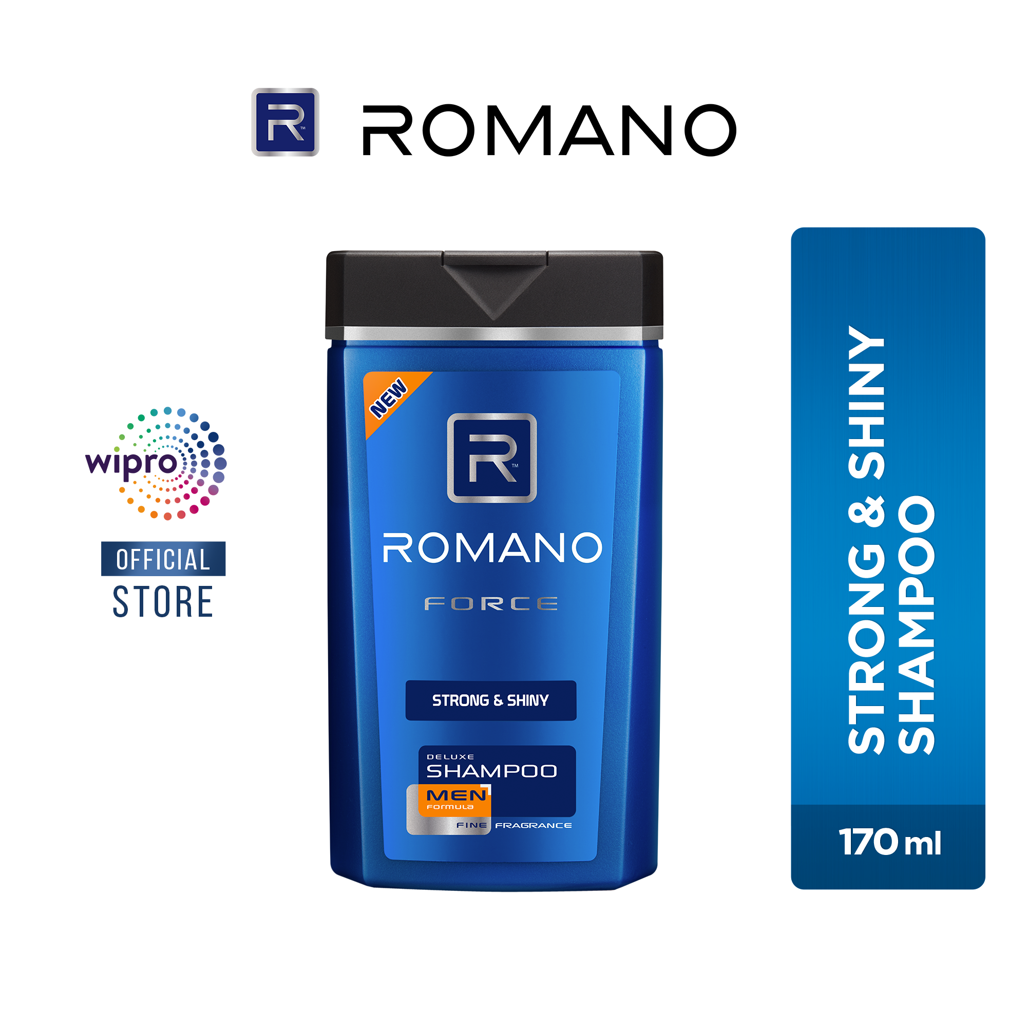 Jual Romano Shampoo Pria Strong & Shiny Force 170Ml Indonesia|Shopee ...