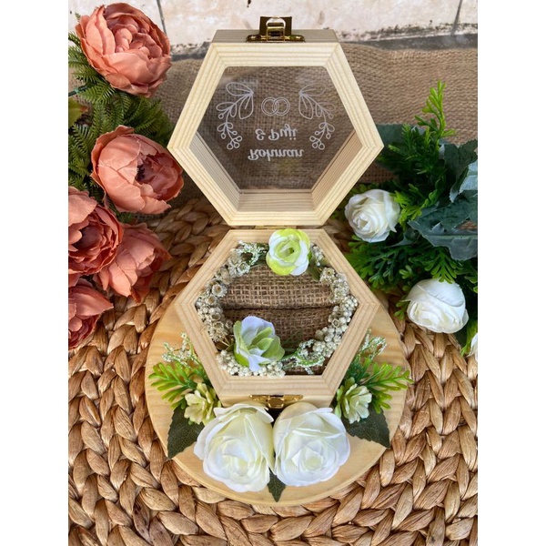 Jual Ringbox mahar kotak cincin Bearer box cincin Rustic | Shopee Indonesia