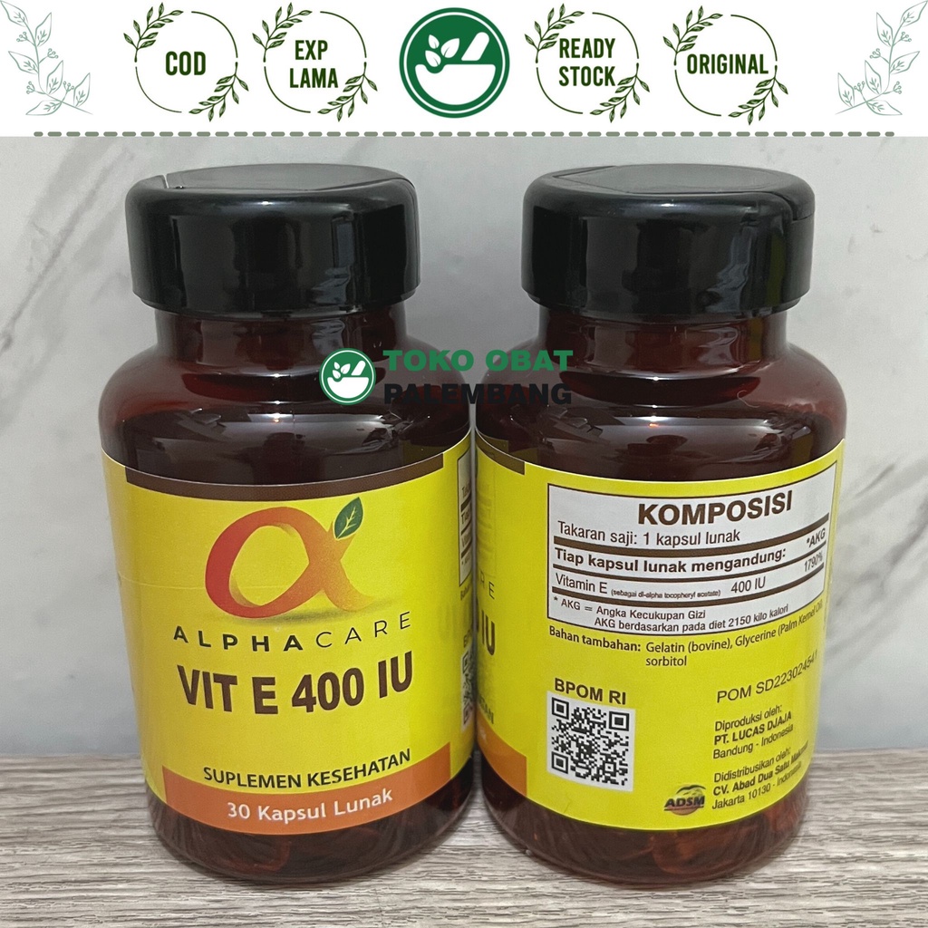 Jual ALPHACARE VIT E 400 IU 30 KAPSUL LUNAK ALPHA CARE VITAMIN E 400IU ...