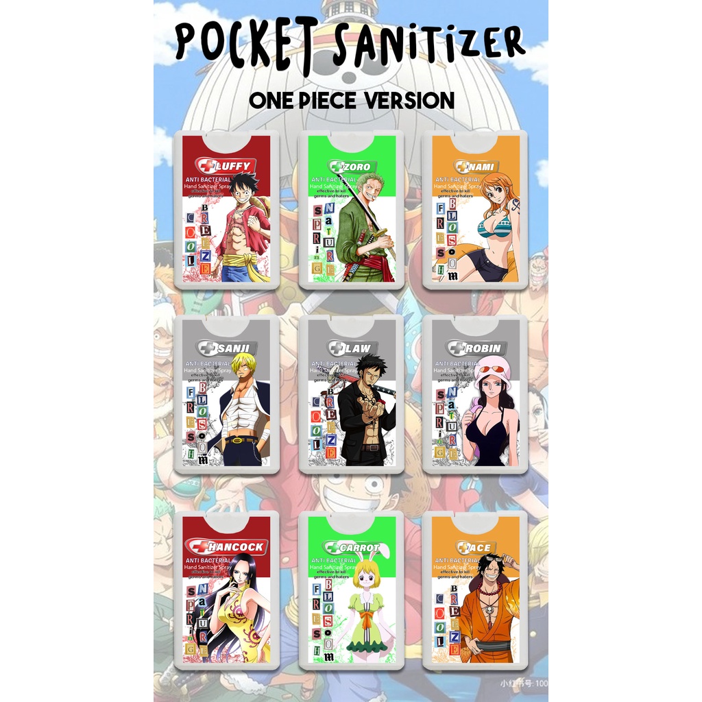 Jual ONE PIECE HAND SANITIZER // POCKET SPRAY // LUFFY, ZORO, NAMI ...