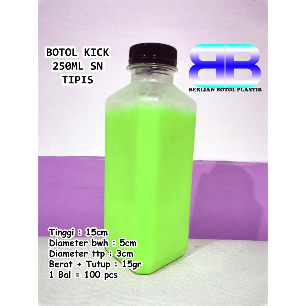 Jual Botol Plastik 250ml Murah Botol Kick 250ml KOTAK TIPIS Botol ...