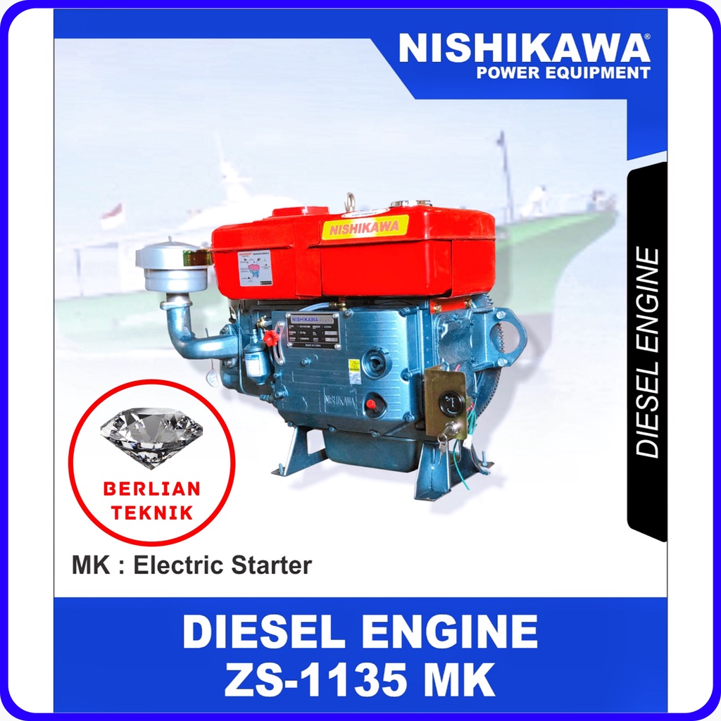 Jual Mesin Penggerak Solar Engine Diesel Nishikawa ZS 1135 / 38 HP Starter | Shopee Indonesia