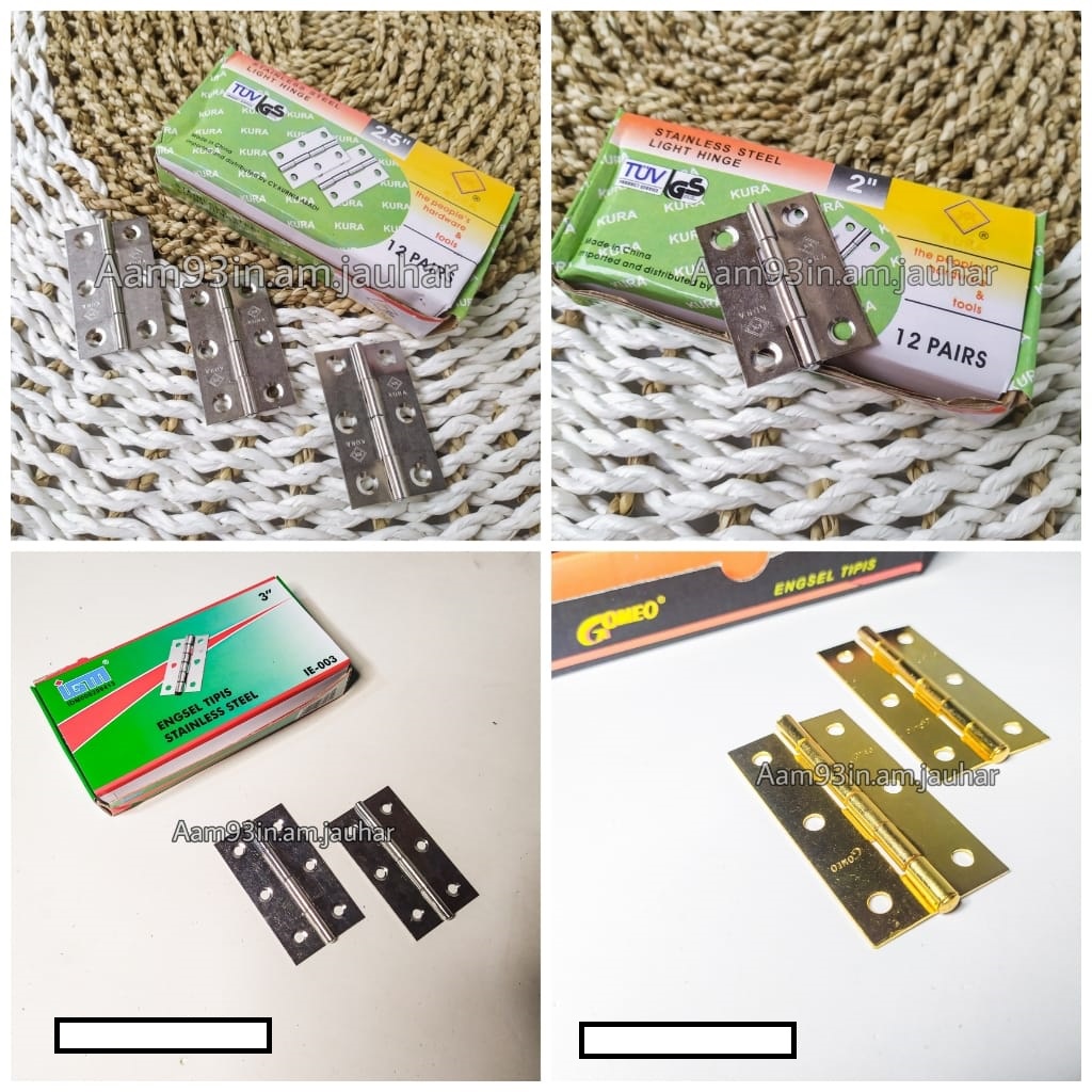 Jual engsel stainles tahan karat 2 inch 2,5" inch 3 inch tebal 0,9 mm ...