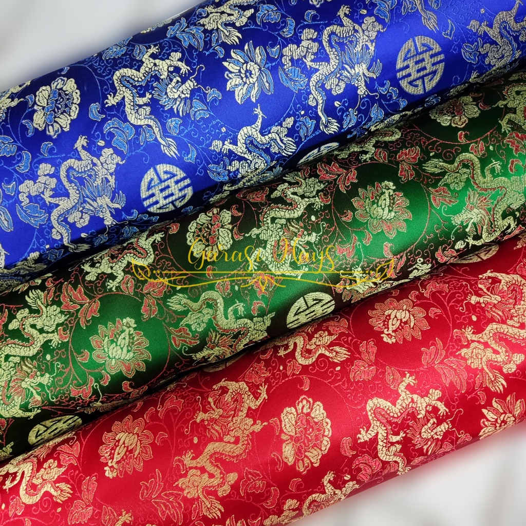 Jual Kain Cheongsam Jibao China Shanghai Lebar 90cm Dragon Liong Coin ...