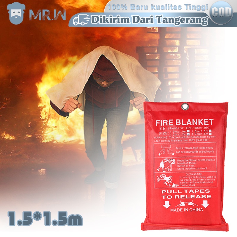 Jual Fire Blanket Original Pemadam Api Fiberglass Kain Pemadam Api ...