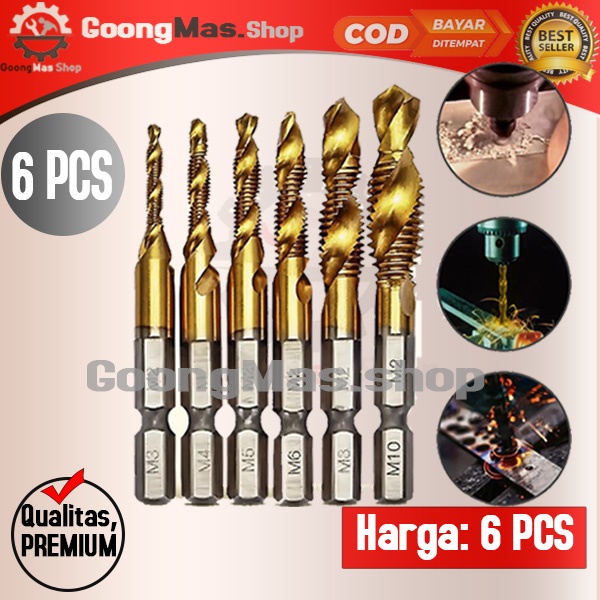 Jual [GOONGMAS BEST QUALITY] MATA BOR BIT DRIL COUNTERSING TAP DRAT HSS ...