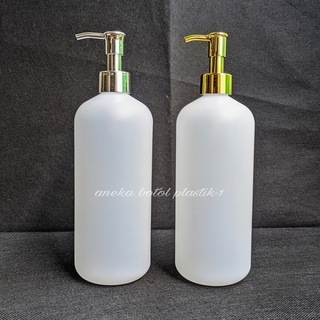 Jual botol pump 500ml sabun cair hdpe natural / botol pump 500ml luxury gold silver / botol pump ...