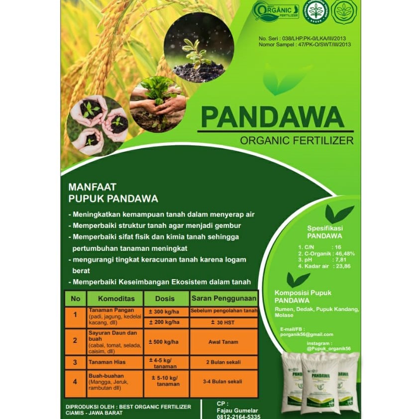 Jual pupuk organik padat pandawa (Repacking) | Shopee Indonesia