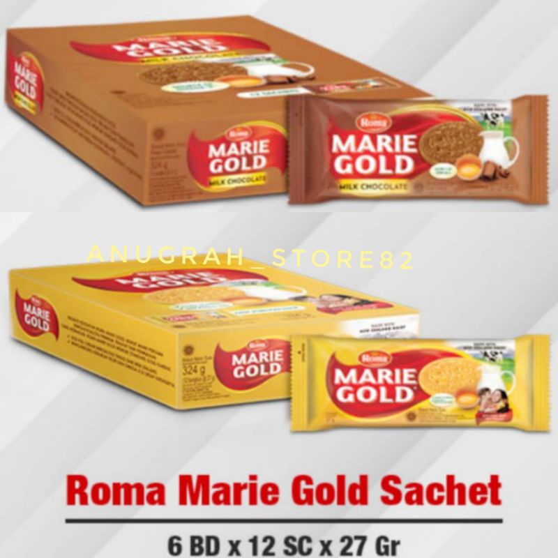 Jual ROMA MARIE GOLD MILK CHOCOLATE DAN SUSU 1 PACK ISI 12 SACHETS ...