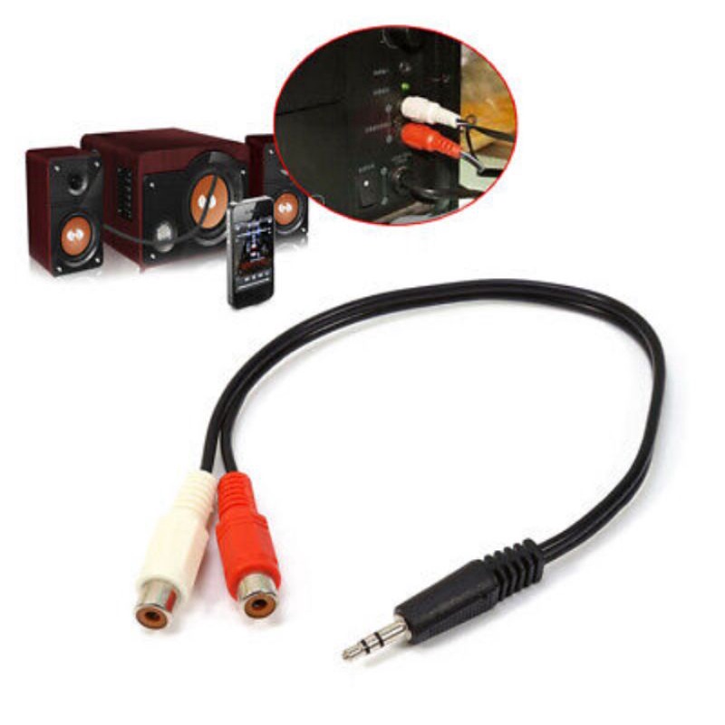 Jual Kabel Splitter Aux Audio 3.5mm Male to 2 RCA Female Y Adapter ...